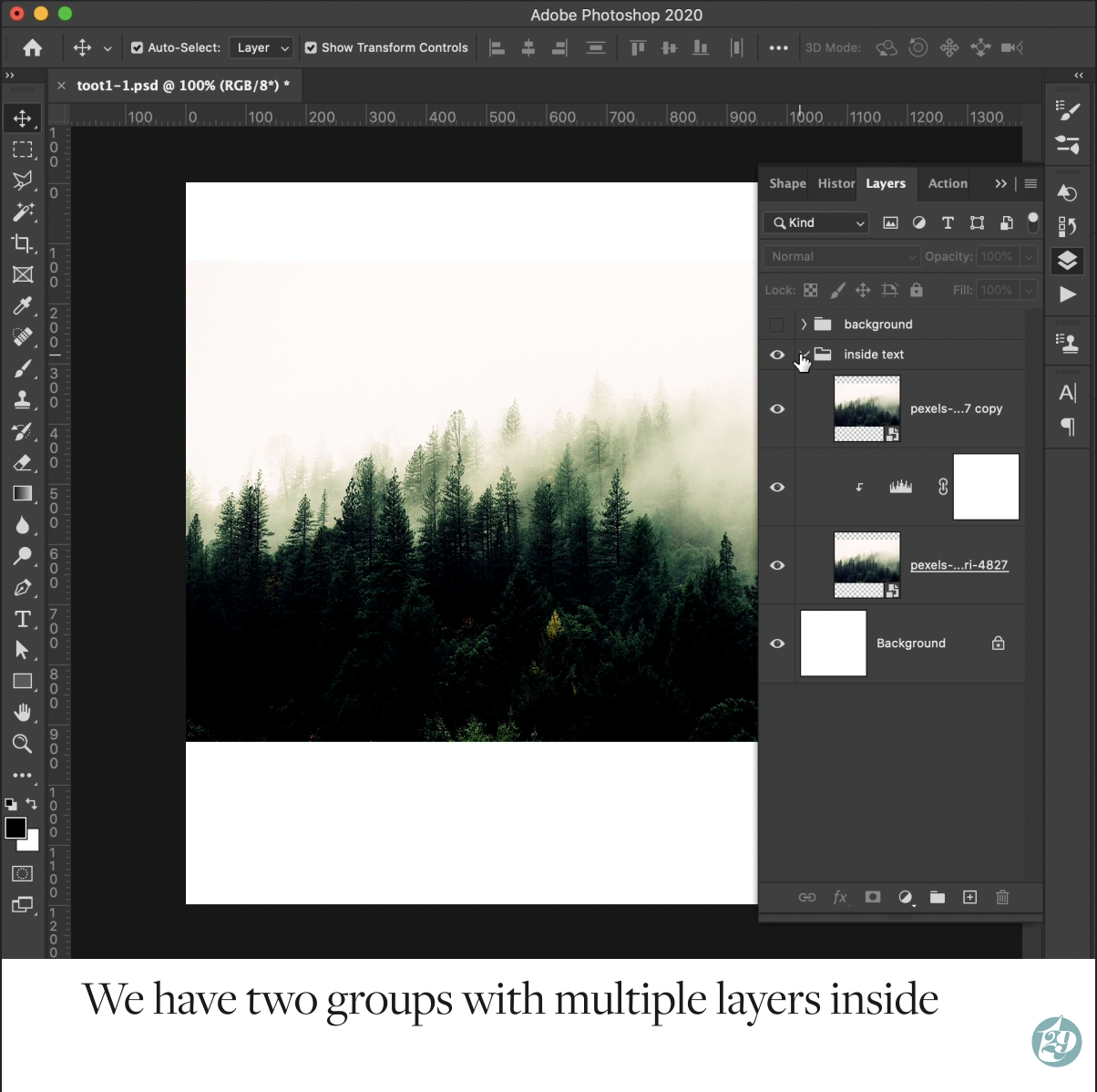 2 Ways Mask with Text in Photoshop - From Beginner to Advanced Levels ...