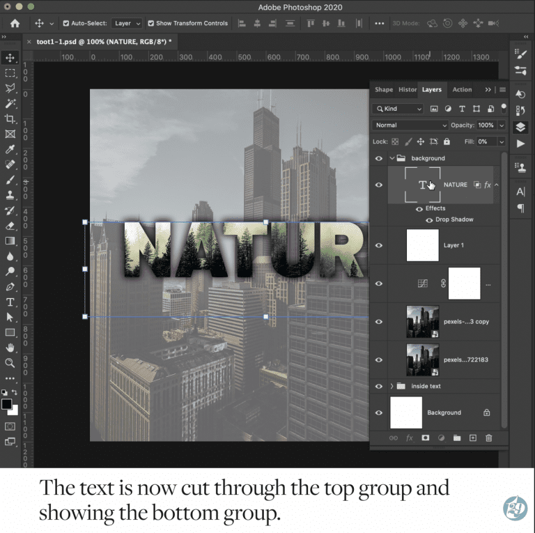 2 Ways Mask with Text in Photoshop - From Beginner to Advanced Levels ...